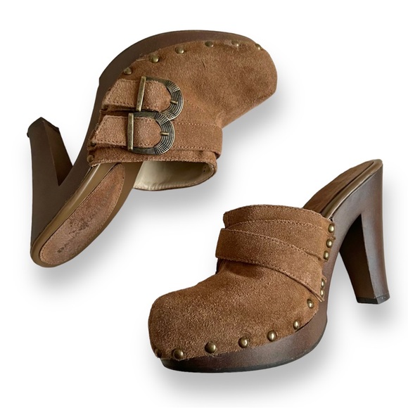 Dana Buchman | Shoes | Y2k Suede Leather Platform Mules Clogs | Poshmark
